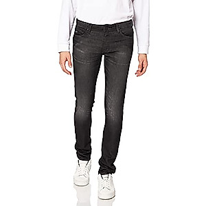 A|X ARMANI EXCHANGE Men's 5 Pocket Skinny Jeans, Black Denim, 38R