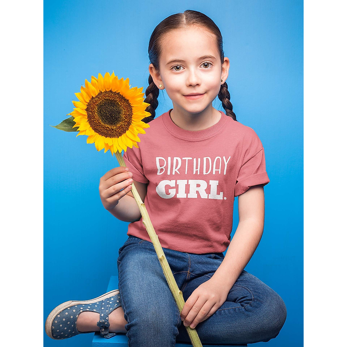 Birthday Girl Shirt Girls Birthday tee Outfit Toddler Baby 1st 2nd 3rd 4th 5th 6th 7th (White on Mauve, 8 Years)