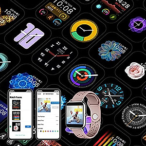 Cosbary Smart Watch for Women Men with Heart Rate Monitor Blood Pressure Blood Oxygen Monitor Sleep Tracker Fitness Watch Compatible with iPhone Android Phones (Pink)