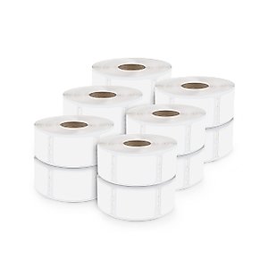 enKo Compatible 30347 Dymo Book Spine Labels (1" x 1-1/2") 12 Rolls, 9000 Library Book Barcode Labels - Use with Dymo Labelwriter 450, 4XL, 450 Turbo Printer, Rollo Printer