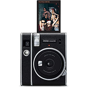 Fujifilm Instax Mini 40 Instant Camera with Fuji Instax Twin Pack Mini Film 60 Exposures, Album + Stickers + Frames