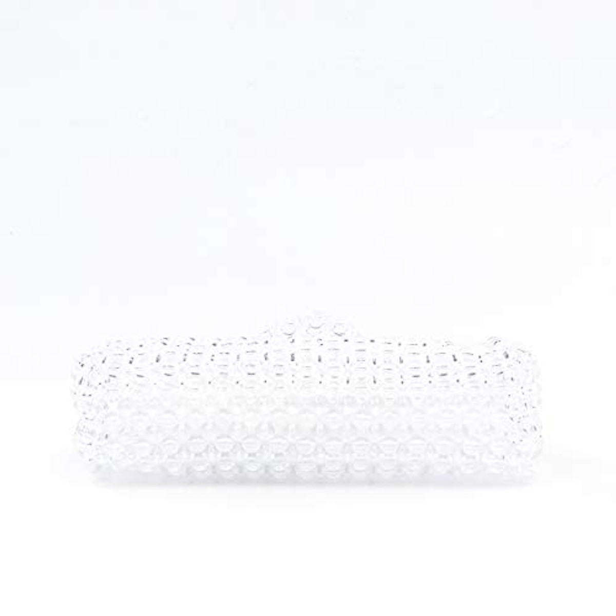 YUSHINY Women Candy Color Beaded Acrylic Handbag Evening Handmade Bags for Wedding Party (Clear)