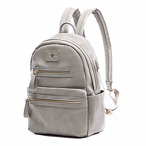 Leather Diaper Bag by miss fong, Diaper Bag Backpack with USB Charger and Insulated Pockets