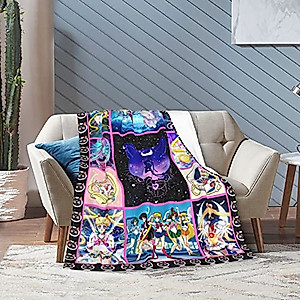 Anime Throw Blanket Super Soft Flannel Blankets Lightweight All Season Bed Throws Blanket Sofa, Room Gifts. (A, 50"x40")