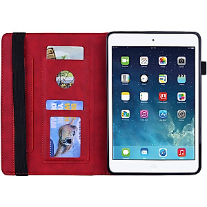 TIPOYOROO iPad Mini 5 Case, iPad Mini 7.9 inch Mini 2/ Mini 3/Mini 4/ Mini 5 Cover, PU Leather Lightweight Slim with Multiple Viewing Angles Card Holders for iPad Mini1/2/3/4/5- RED