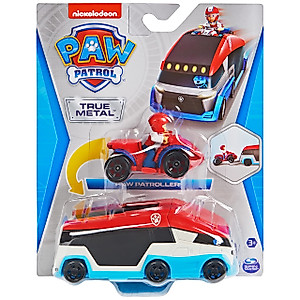 Paw Patrol, True Metal PAW Patroller Die-Cast Team Vehicle with 1:55 Scale Ryder ATV Toy Car, Kids Toys for Ages 3 and up