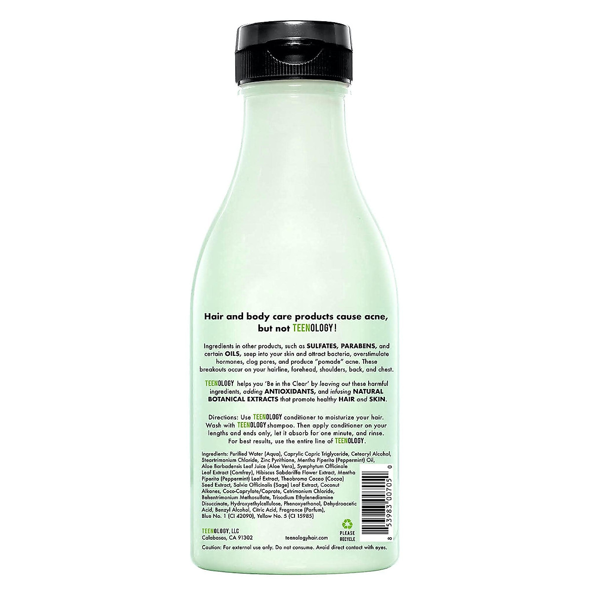 Teenology Shampoo, Conditioner, and Body Wash Bundle (Save 10%) - Sulfate and Paraben Free, Noncomedogenic, Natural Botanical Extracts, Sweet Mint and Tropical Orange - 16 oz.