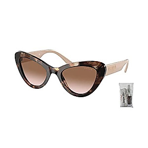 Prada PR13YS 07R0A6 52MM Havana/Brown Gradient Cat Eye Sunglasses for Women + BUNDLE With Designer iWear Complimentary Eyewear Kit