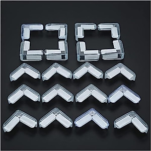 Edge Corner Protectors,Furniture Angle Brace,Furniture Three Sides Full Encase Corner Guard,Upholstery, footrest protector,Hardware Decorative Hinge 20x Table Corner Protector Child Safety L-Shaped Ta