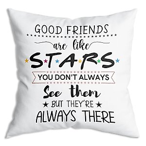 ZNGFON Good Friends are Like Stars, You Don't Always See Them, but They‘re Always There Throw Pillow Covers 18x18 Inch Christmas Birthday Friendship Gift for Friends