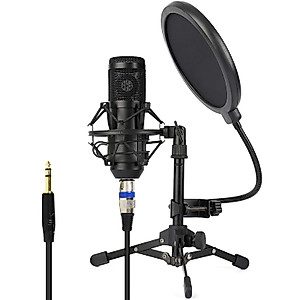 HBU Pack of 1 XLR Female to 1/4 Jack Cable 16FT - 3 Pin XLR to 1/4” (6.35mm) TRS Balanced Wire Cord - Full Shielded Live-House Gig Audio Stereo Patch Microphone Signal Interconnect