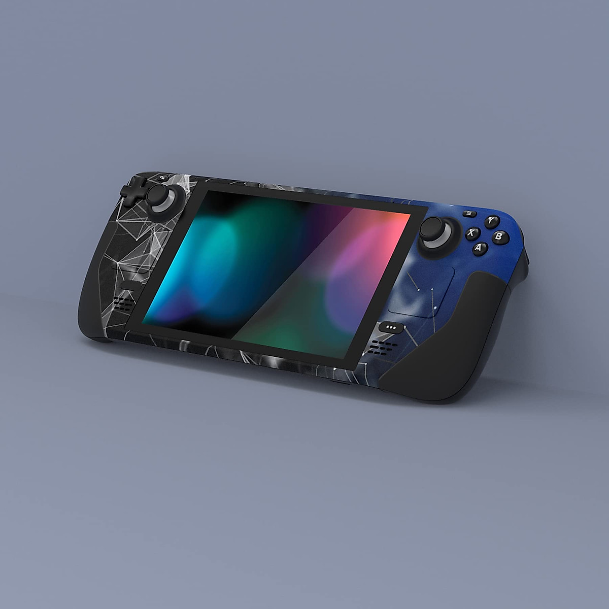 PlayVital Full Set Protective Skin Decal for Steam Deck LCD, Custom Stickers Vinyl Cover for Steam Deck OLED - 3D Polygon