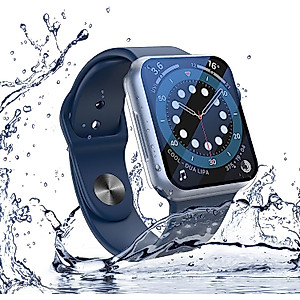 Misxi [2 Pack] Waterproof Hard Case with Tempered Glass Compatible with Apple Watch Series 6 SE Series 5 Series 4 40mm, Ultra-Thin Protective Cover for iWatch Screen Protector, Matte Transparent