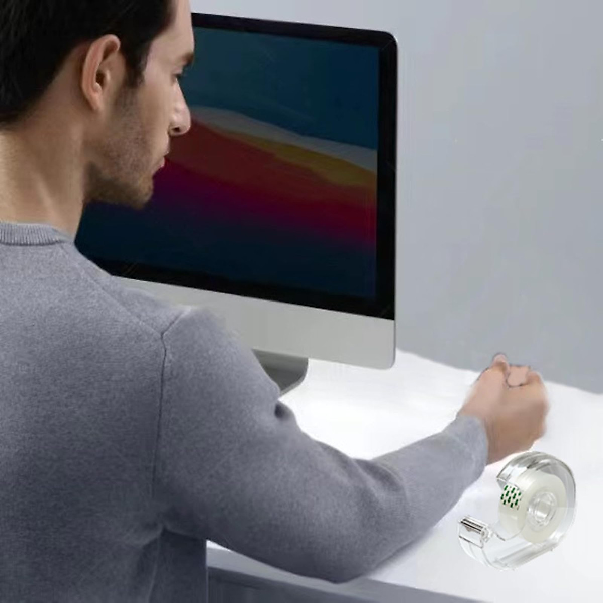 MJUNM 12 Rolls Transparent Tape Refills Rolls 3/4-Inch x 1000 inch, 1 inch Core, Clear Gift Wrapping Tape Refill Roll for Office, Home, School