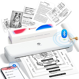 Phomemo M834 Ultra Portable Printer Wireless for Travel, (Upgraded) Bluetooth Thermal Printer 8.5" x 11"&A4, Compatible with iOS,Android & PC,Inkless Mobile Printer for Travel,Office,School,Home