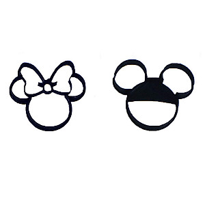 THEMED MAGICAL MOUSE FACE HEAD CARTOON SET OF 2 COOKIE CUTTERS MADE IN USA PR1017