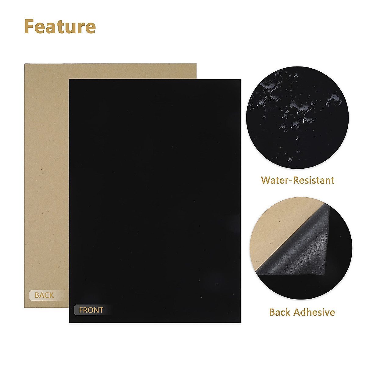 Caydo 12PCS Black Self Adhesive Felt Sheets, Soft Velvet Sticky Back Felt for Jewelry Box and Drawer Liner, Art and Craft Making(A4 Size)