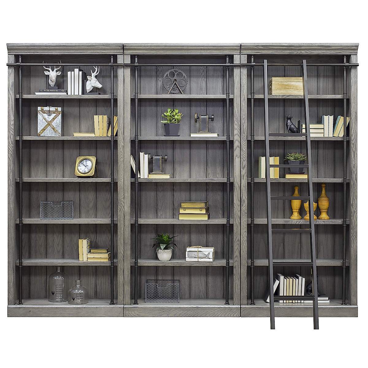 Martin Furniture Avondale 3 Bookcase Wall Gray