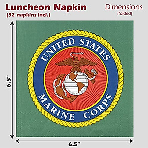 Havercamp U.S. Marines Party for 32 Guests! Includes 32 ea. 10” Plates & Luncheon Napkins & Lg. Cups with Licensed Marines Camo & Coat of Arms. Retirement, Birthday or Official Events