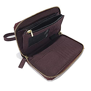 Carhartt Rugged Canvas Wallets for Women, Available in Multiple Styles & Colors, Nylon Duck Lay-Flat Clutch (Deep Wine), One Size