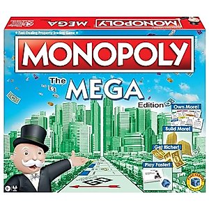 Monopoly The Mega Edition by Winning Moves Games USA, a Bigger and Faster Version of Monopoly with the Speed Die for 2 to 8 Players, Ages 8 and up (1104)