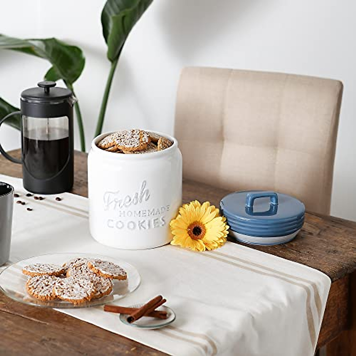 DII Kitchen Accessories Collection Ceramics, Cookie Jar, Blue