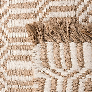 SAFAVIEH Natural Fiber Collection Area Rug - 9' x 12', Natural & Ivory, Handmade Boho Farmhouse Fringe Jute, Ideal for High Traffic Areas in Living Room, Bedroom (NF184A)
