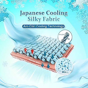 Avolare Cooling Pillow Cases, 2 Pack Arc-Chill Q-max>0.5 Cool Pillowcases for Hair Skin and Hot Sleepers, Soft Silky 20" x 30" Summer Pillow Cover with Zipper fit Standard & Queen Size Pillows - Blue