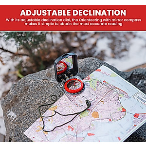 Sighting Compass Mirror Adjustable Declination - Boy Scout Compass Survival Camping | Base Plate Compass Kids Navigation | Orienteering Compass Hiking Map Read Military Compass Backpacking Clinometers