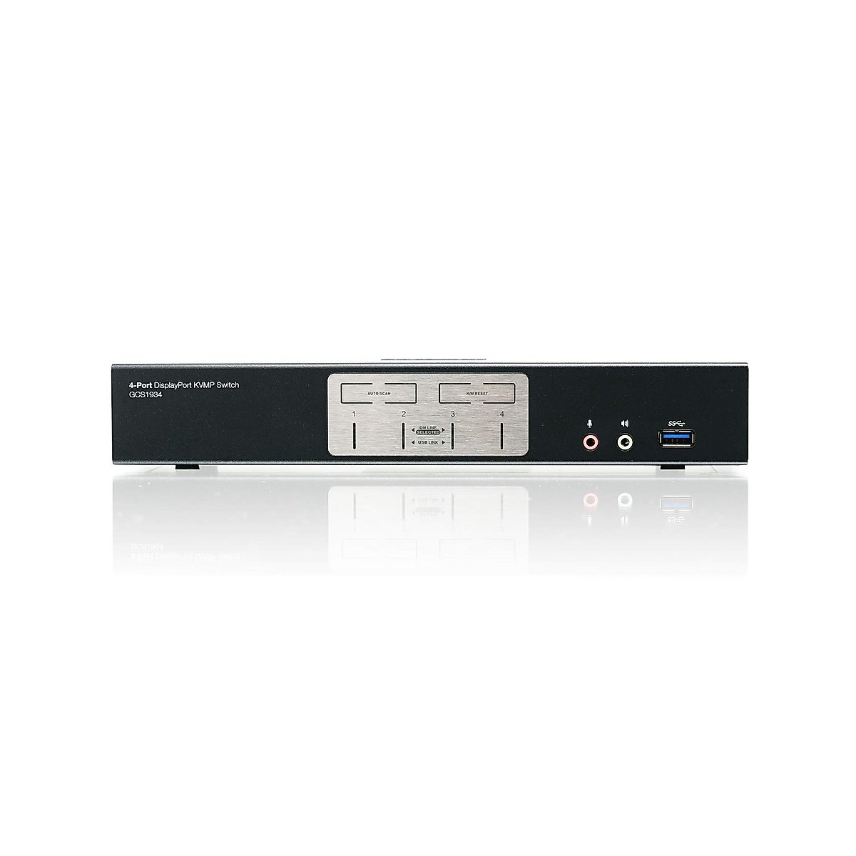 IOGEAR 4-Port DisplayPort KVMP Switch - 4K 60Hz - 2-Port USB 3.1 Hub 5Gbps - Keyboard Mouse Input - 7.1 HD Audio - Front Panel Selector - TAA Compliant - Mac/Win - GCS1934