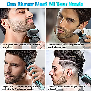 Electric Razor for Men, 2023 Men’s Electric Shavers Rotary LED Display/Waterproof/Rechargeable, Electric Shaver for Men Cordless Floating Head Replaceable Blades Portable Travel Razor Idea Gift