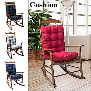 Rocking Chair Cushion Pad, 2 Pieces Indoor/Outdoor Rocking Chair Cushions Set Indoor/Outdoor Soft Thickened Patio Chaise Lounger Cushion Overstuffed Patio Chair Cushion (Navy Blue)