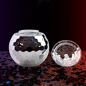 Towjaw 2Pcs Disco Ball Cups（20oz）-1970s Silver Disco Ball Drinking Cup，Disco Ball Cups with Straws and Lid for Party，Disco Ball Tumbler Cocktail Cup for Bachelorette Party