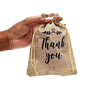 30 Pack Small Burlap Bags with Drawstring for Wedding Favors, Jewelry, Thank You Gift Bag (5x7 In)