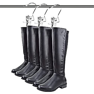 Frezon 15 Pack Boot Hanger for Closet, Laundry Hooks with Clips, Boot Holder, Hanging Clips, Portable Multifunctional Hangers Single Clip Space Saving for Jeans, Hats, Tall Boots, Towels(White)
