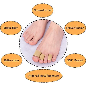 Toe Sleeve Protectors Toe Cushion Tube Soft Gel Corn Pads Protectors, 42PCS Toe Spacers for Bunion, Hammer Toe, Cushions Corns, Blisters, Calluses on Toes, Fingers, Feet, YEAJOIN (4 Size)