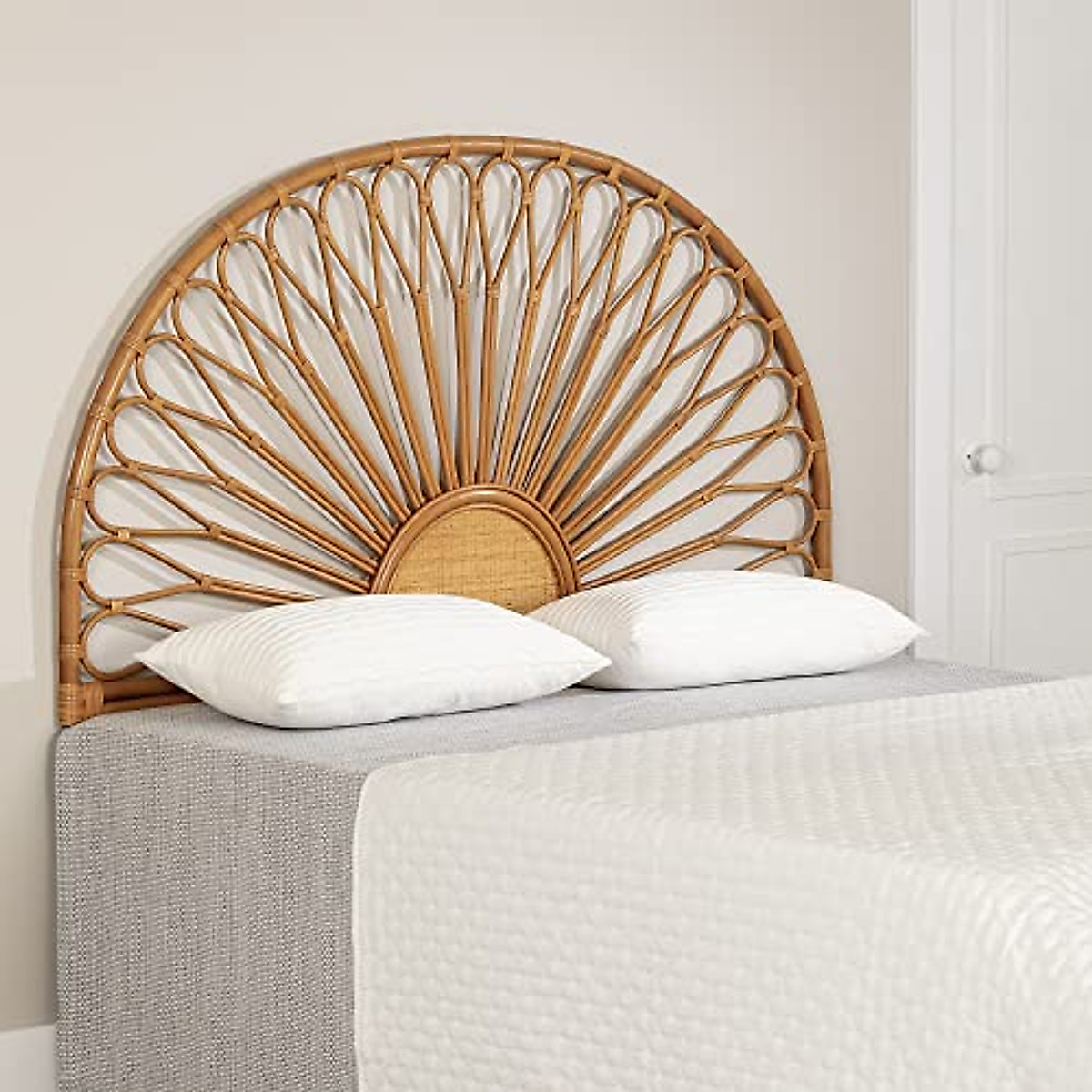 South Shore Balka Rattan Wall-Mounted Headboard, Queen