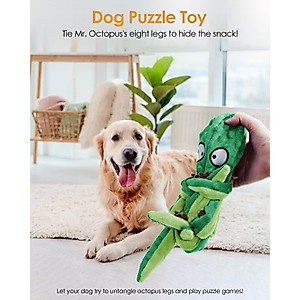 HGB Squeaky Dog Toys, Octopus No Stuffing Crinkle Plush Dog Toys to Keep Them Busy, Interactive Dog Chew Toys for Puppy Teething, Large Dog Toys for Large Medium Small Breeds, Pet Toys, 2 Pack