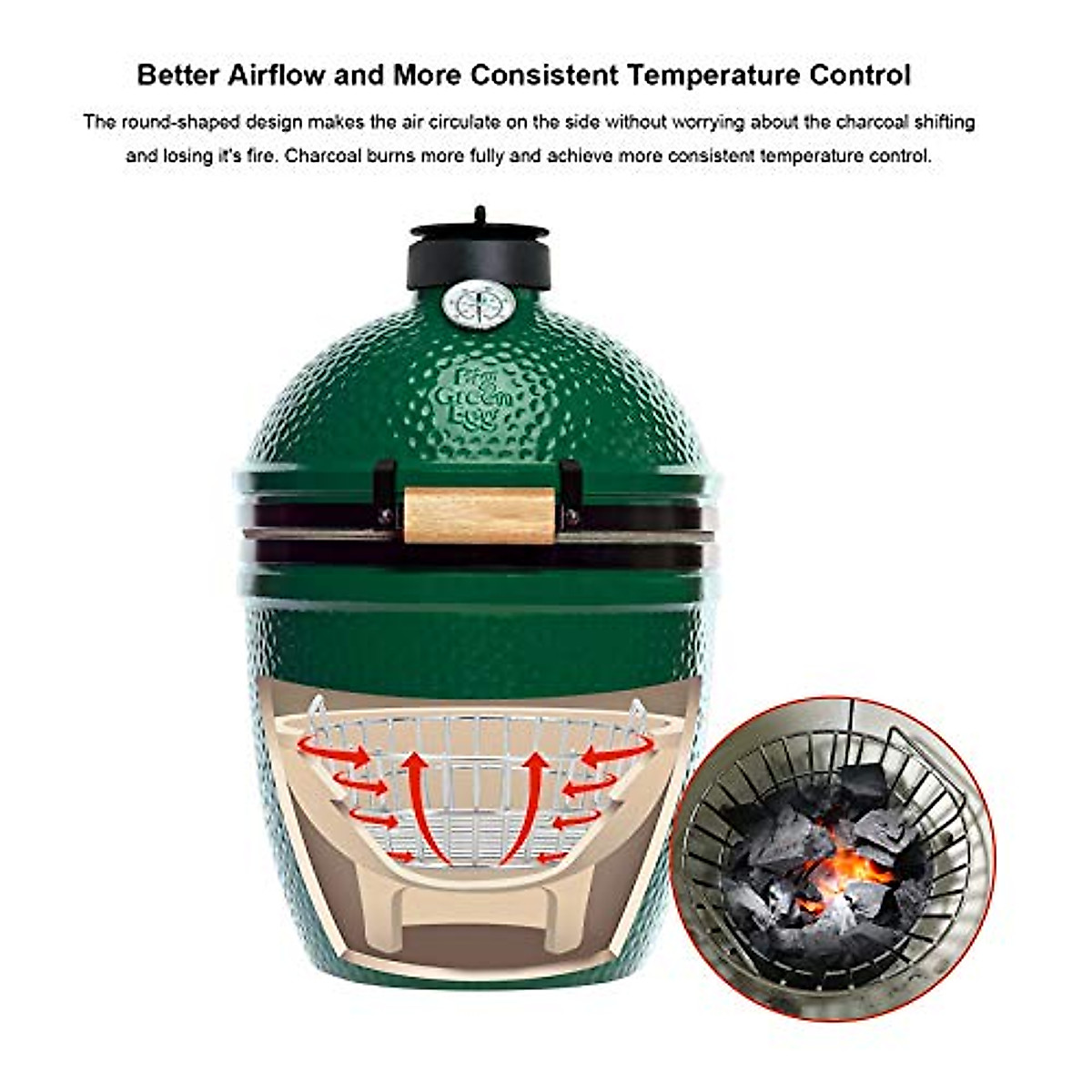 only fire #8567 Charcoal Ash Basket Stainless Steel Charcoal Holder with Handles, Fits for Kamado Joe-Joe Junior Grill