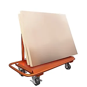 Heavy Duty Drywall Cart, Large Flatbed 3000Lbs Capacity Panel Cart Dolly, Plywood Cart with 6in Swivel Casters(49"L × 25"W × 48"H)