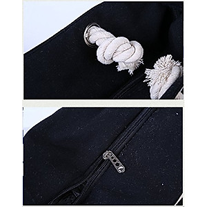 Nevenka Canvas Tote Beach Bag With Zipper Top Handle Handbag Shoulder Bags Shopping Bag (Style 1, Black White)