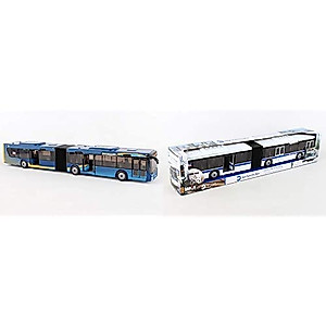 Daron MTA New York City Bus 16" Articulated Bus RT8571 Toy, Brown & RT8563 New York City MTA Metro Articulated Electric Bus 1:43 Scale- 16 Inches Long