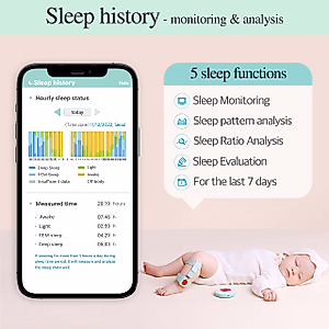 AIMON Smart Band Baby Monitor - Tracks Heart Rate, Average Oxygen as Sleep Quality Indicators. Tracks Temperature, Falling and Crying Too. Has 2 Sizes(Small+Large) for 0~35months.