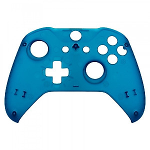 eXtremeRate Foggy Clear Blue Faceplate Cover for Xbox One Wireless Controller (Model 1708), Custom Case Replacement Front Housing Shell for Xbox One S & Xbox One X Controller - Controller NOT Included