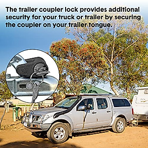 4 Pack Trailer Hitch Lock with Keys Dia 1/4 Inch 3/4 Inch Span Trailer Tongue Coupler Locks Trailer Hitch Lock for Tow Boat RV Truck Car Coupler (Black)