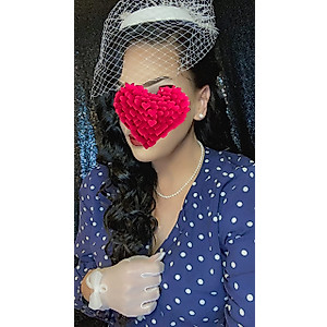 Vivivalue Women Lace Gloves Short Tulle Gloves White Tea Party Gloves Wrist Bridal Gloves Bride Wedding Prom