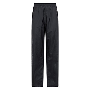 Mountain Warehouse Pakka Womens Waterproof Rain Over Pants - Packaway Bag Black 8