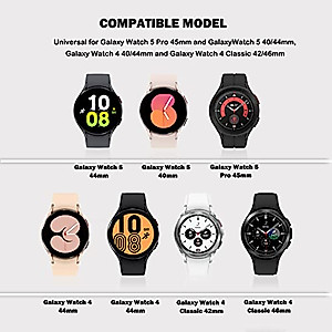 Bands Compatible with Samsung Galaxy Watch 5 Pro 45mm/Galaxy Watch 5 40mm 44mm Band, No Gap Silicone Replacment Strap with Colorful Buckle (Black)