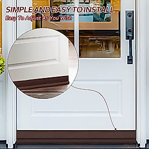 Aosivm Under Door Draft Stopper,Door Draft Blocker,Under The Door Draft Guard,Weather Stripping Noise Cold Air Blocker Window,Washable,Dust Proof,Removable,Adjustable Door Sweeps 38" (1Pc Coffee)