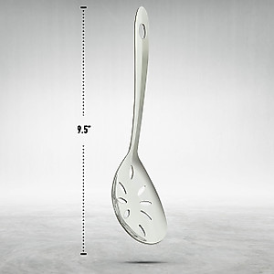 Ram Pro Stainless Steel Slotted Serving Spoon Mirror Finish Perfect for Buffets and Family Style Dinners Features Handle with Hole for Easy Hanging (Pack of 2)